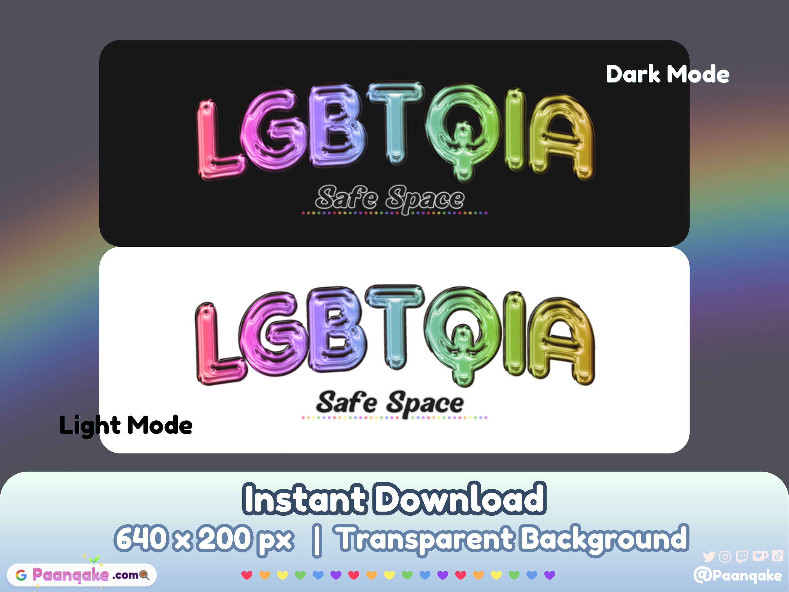 LGBTQIA+ Safe Space Panel | Twitch Asset Instant Download | Queer Pride ...
