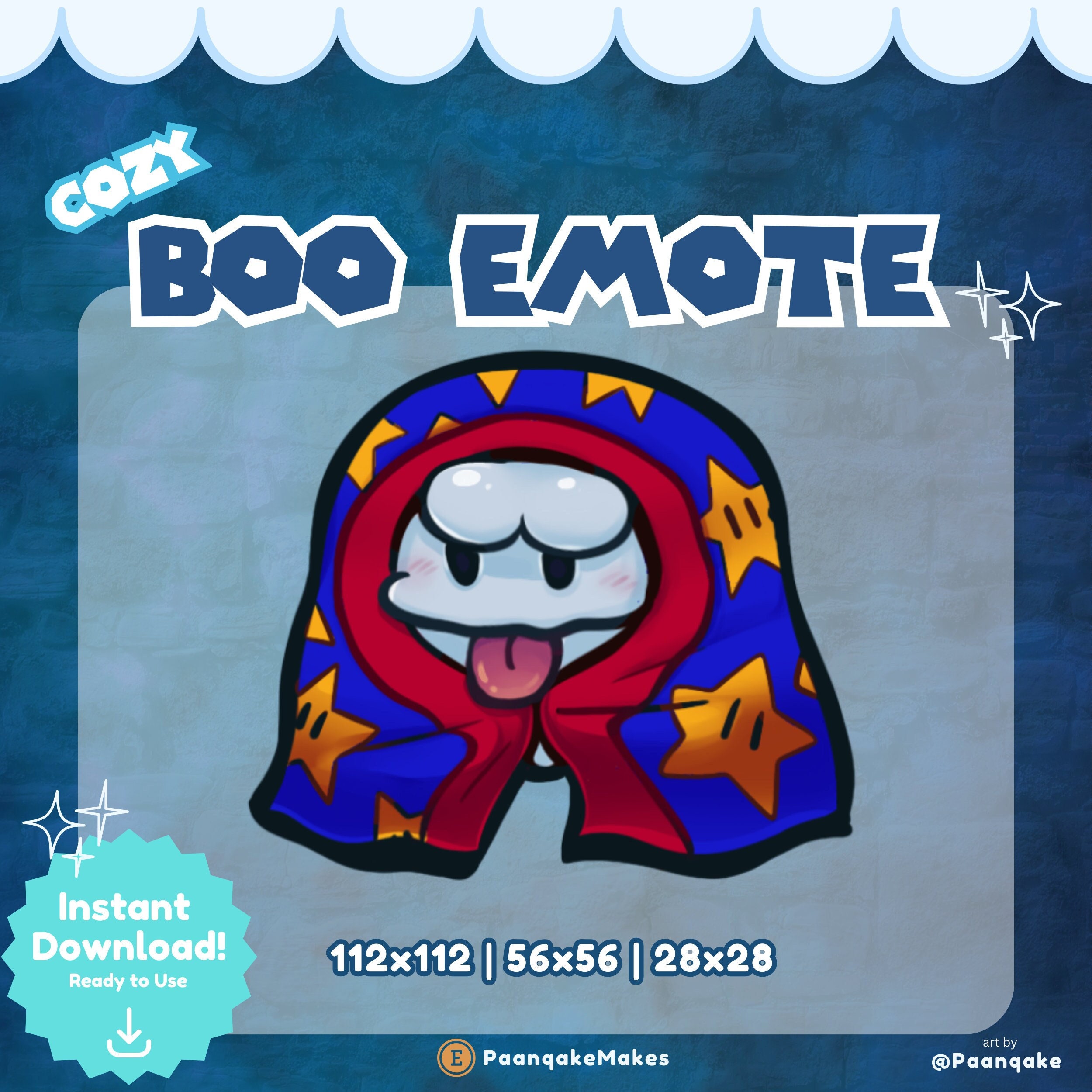 Boo Ghost Cozy Emote | Super Mario Boo Twitch Emote for Streaming ...