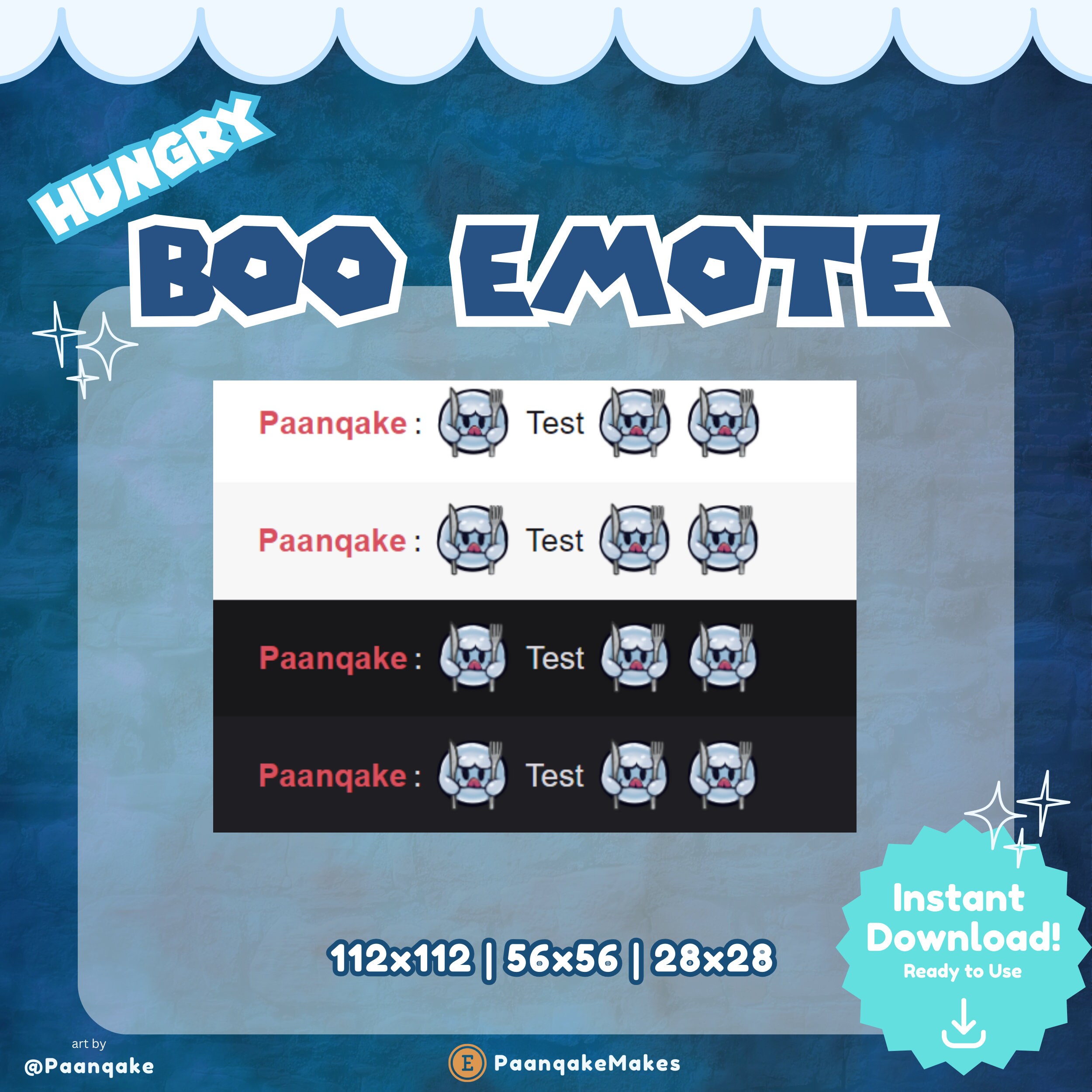 Hungry Boo Emote Super Mario Boo Ghost Emote for Streaming Twitch Kick ...