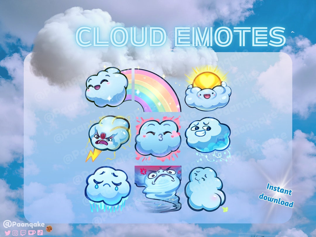 Cloud Emotes Weather Friends | P2U Instant Download Emotes for Twitch ...