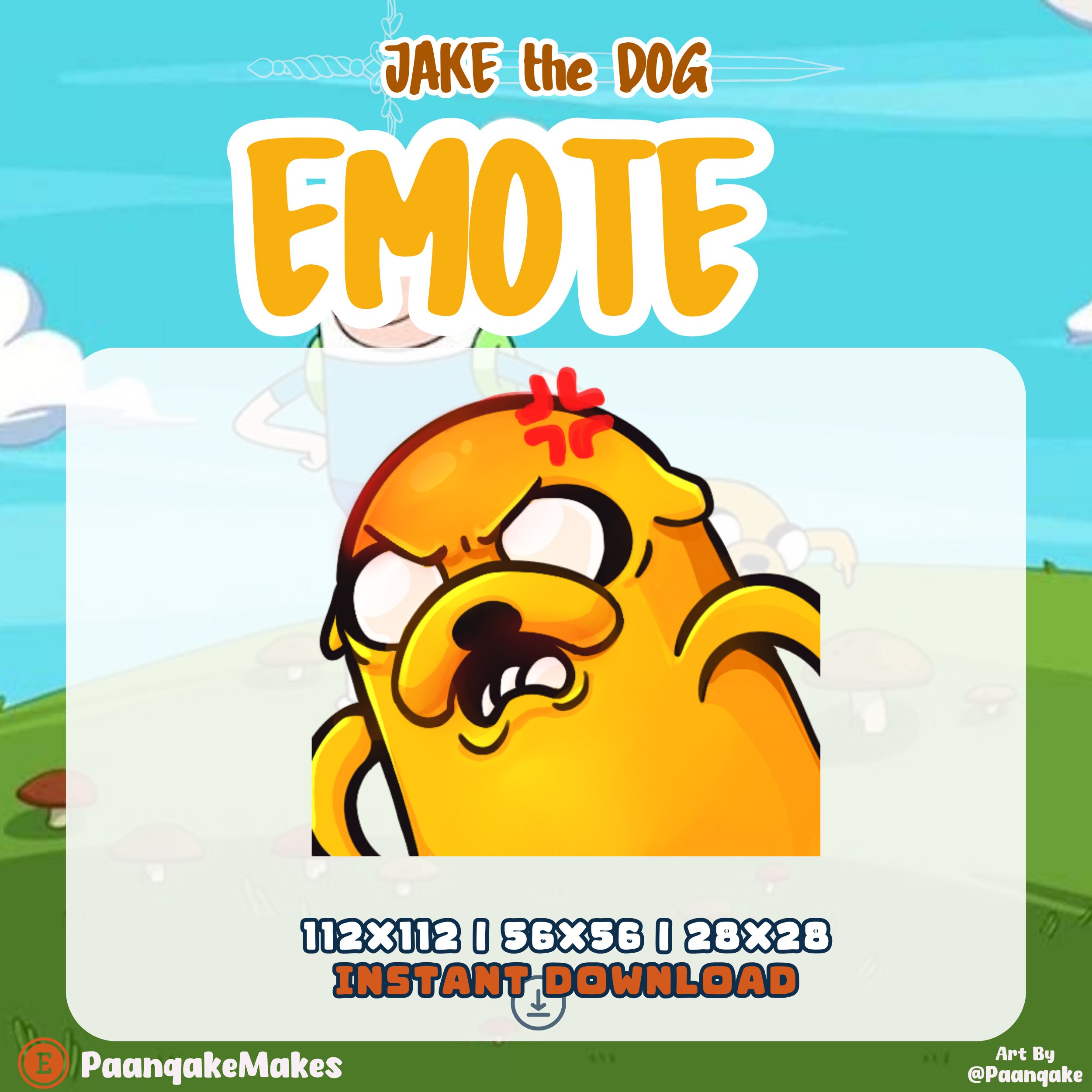 Angry Jake Emote Adventure Time Themed P2U Emote for Streaming Twitch ...