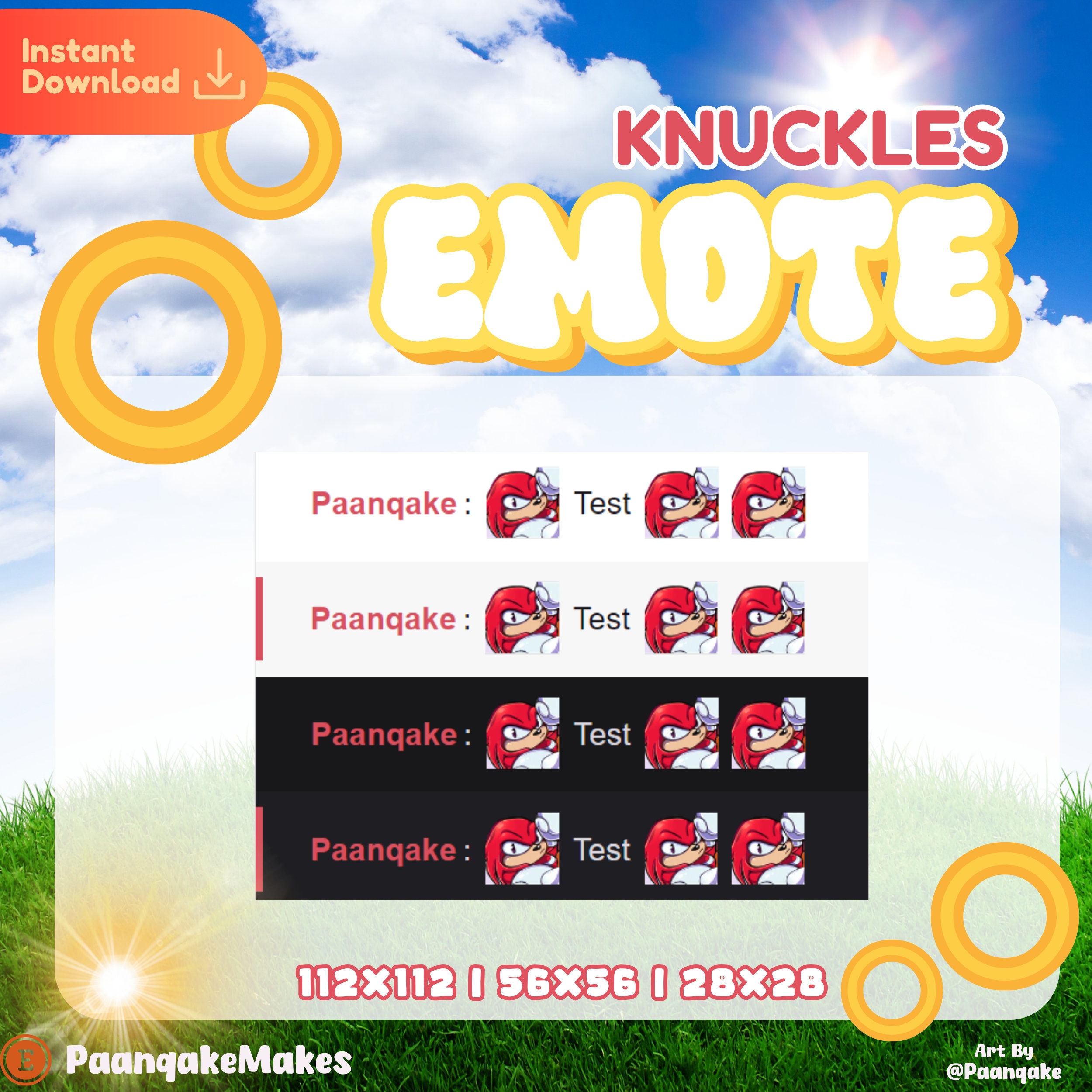 Knuckles From SONIC Emote! | Streaming Emote Compatible With Twitch ...