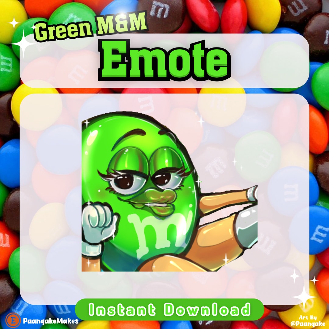 Green M&M Yassified Emote Static Emote for Twitch Youtube Kick or ...