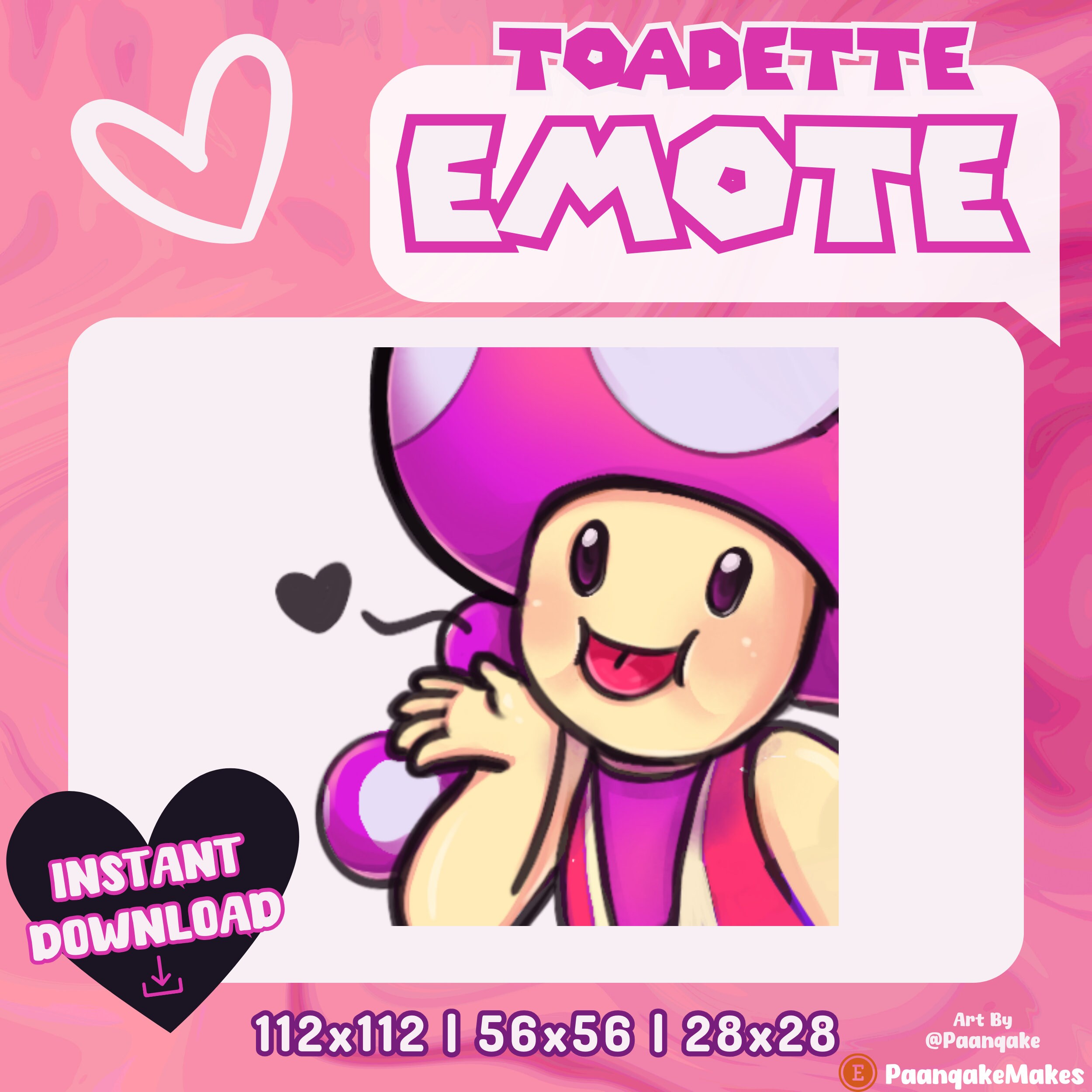 Toadette Love Emote | Super Mario Bros Themed Streaming Emote for ...