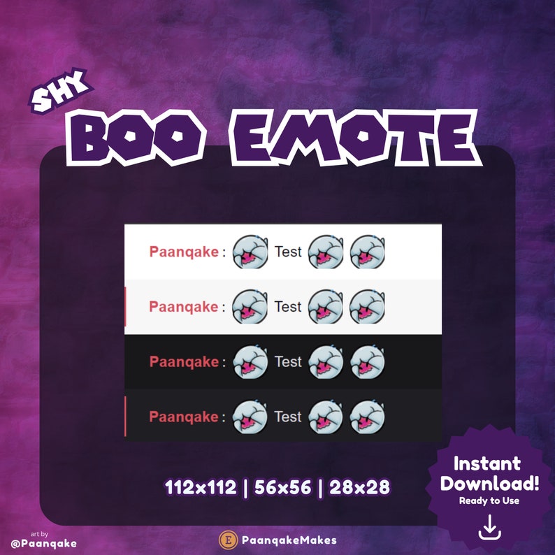 Shy Boo Ghost Emote for Twitch Youtube Kick Streaming Discord Emote ...
