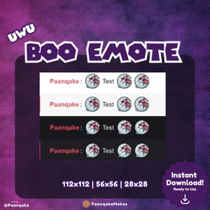 Boo Ghost UWU Emote Super Mario Boo Emote for Twitch Streaming Youtube ...