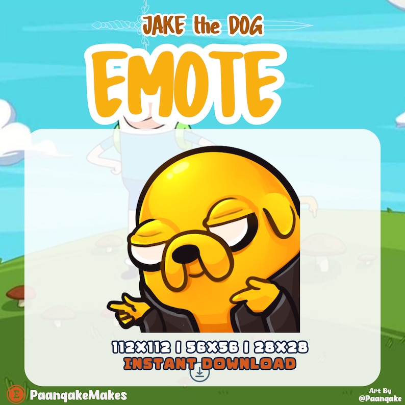 Cool Jake the Dog Emote | Single Emote for Twitch Youtube Kick or ...
