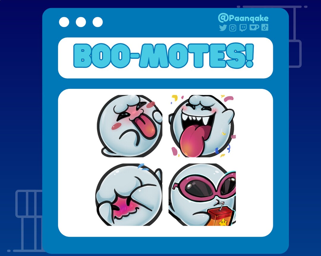 Boo Ghost Emotes! P2U Instant Download for Twitch & Discord. Set of 4 ...