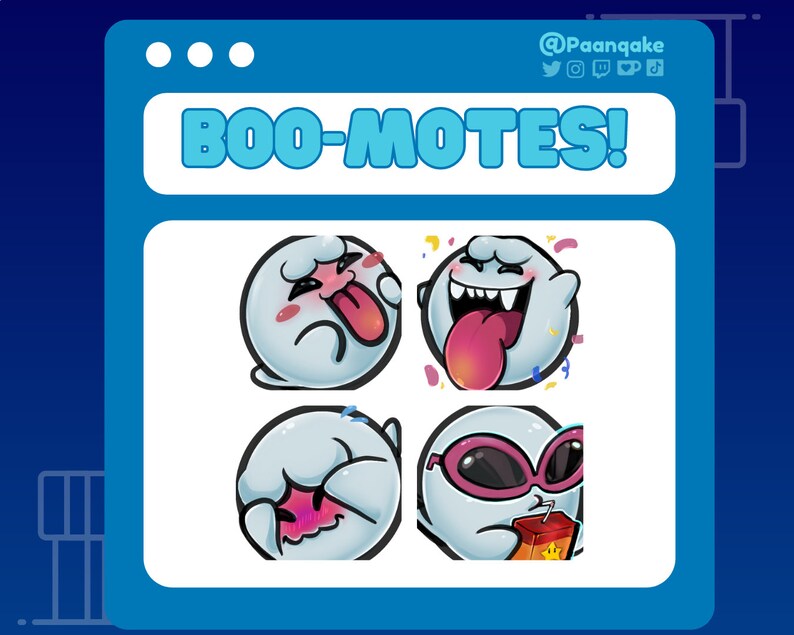 Boo Ghost Emotes P2U Instant Download for Twitch & Discord. - Etsy