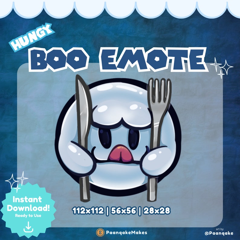 Hungry Boo Emote | Super Mario Boo Ghost Emote for Streaming! | Twitch ...