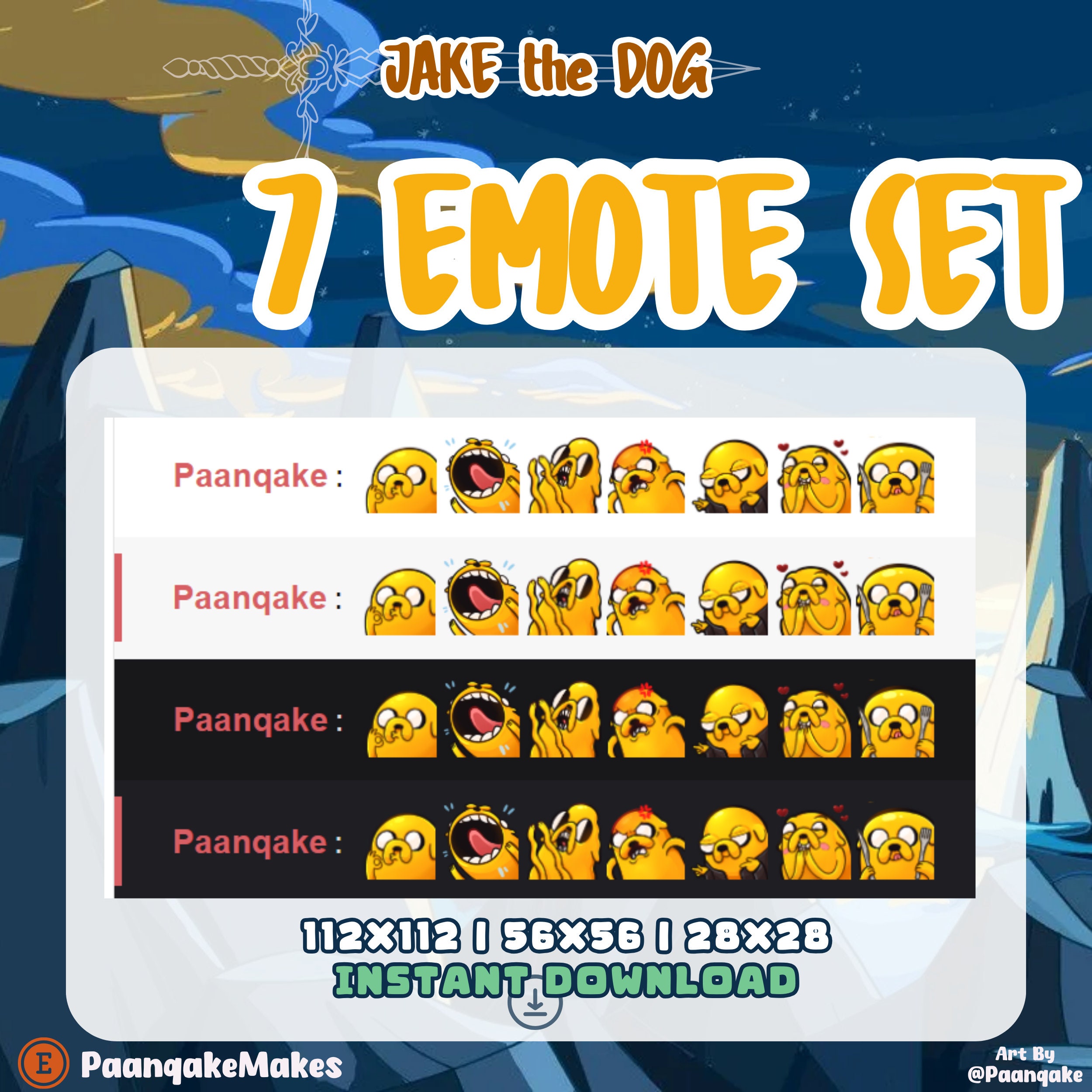 Jake the Dog 7 Emote SET! | Instant Download for Streaming! Twitch ...