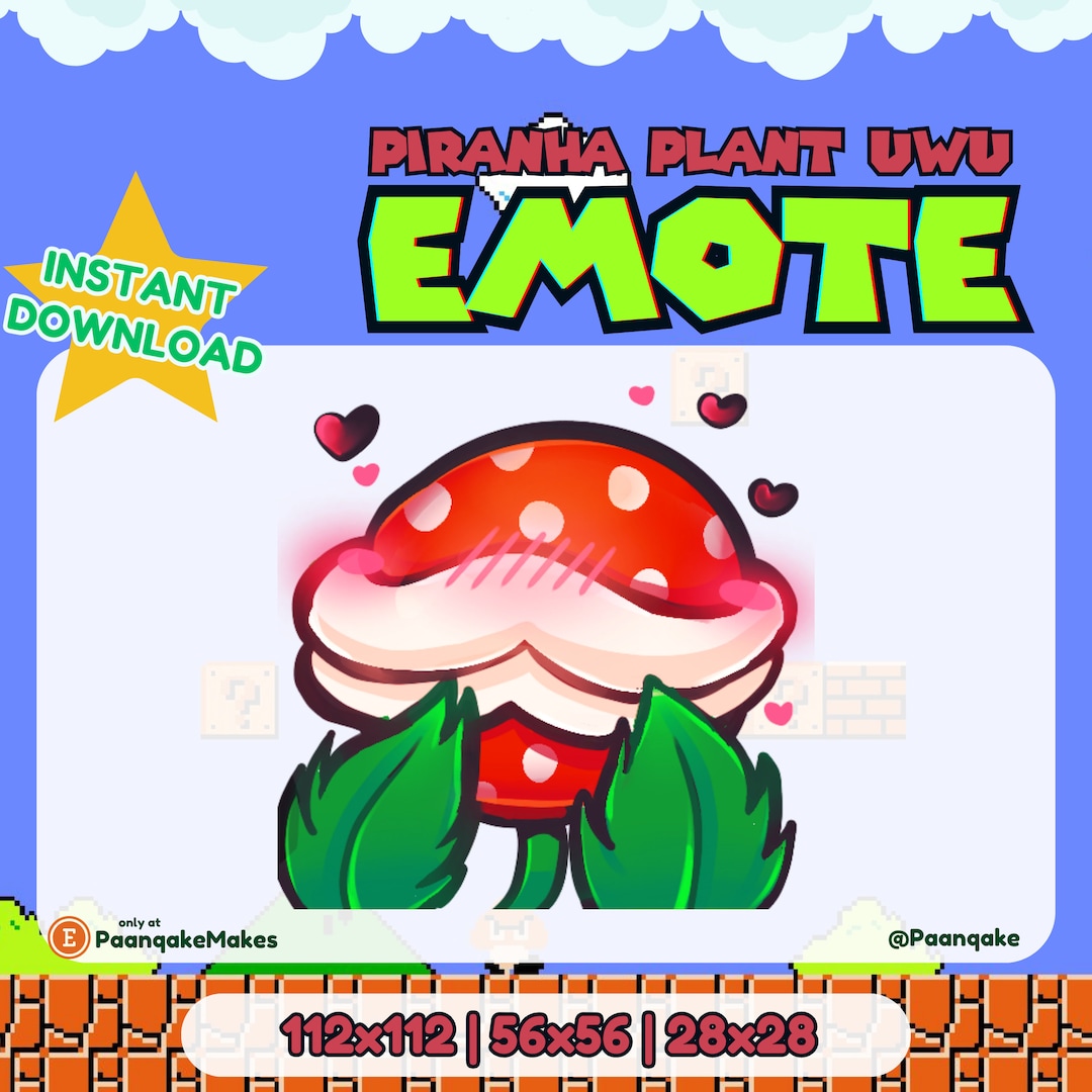 Cute Piranha Plant Uwu Emote | Mario Brothers Inspired Emote for ...