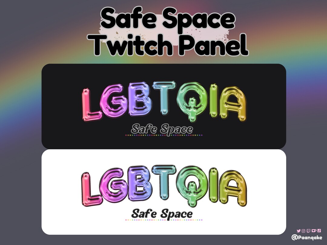 LGBTQIA+ Safe Space Panel | Twitch Asset Instant Download | Queer Pride ...