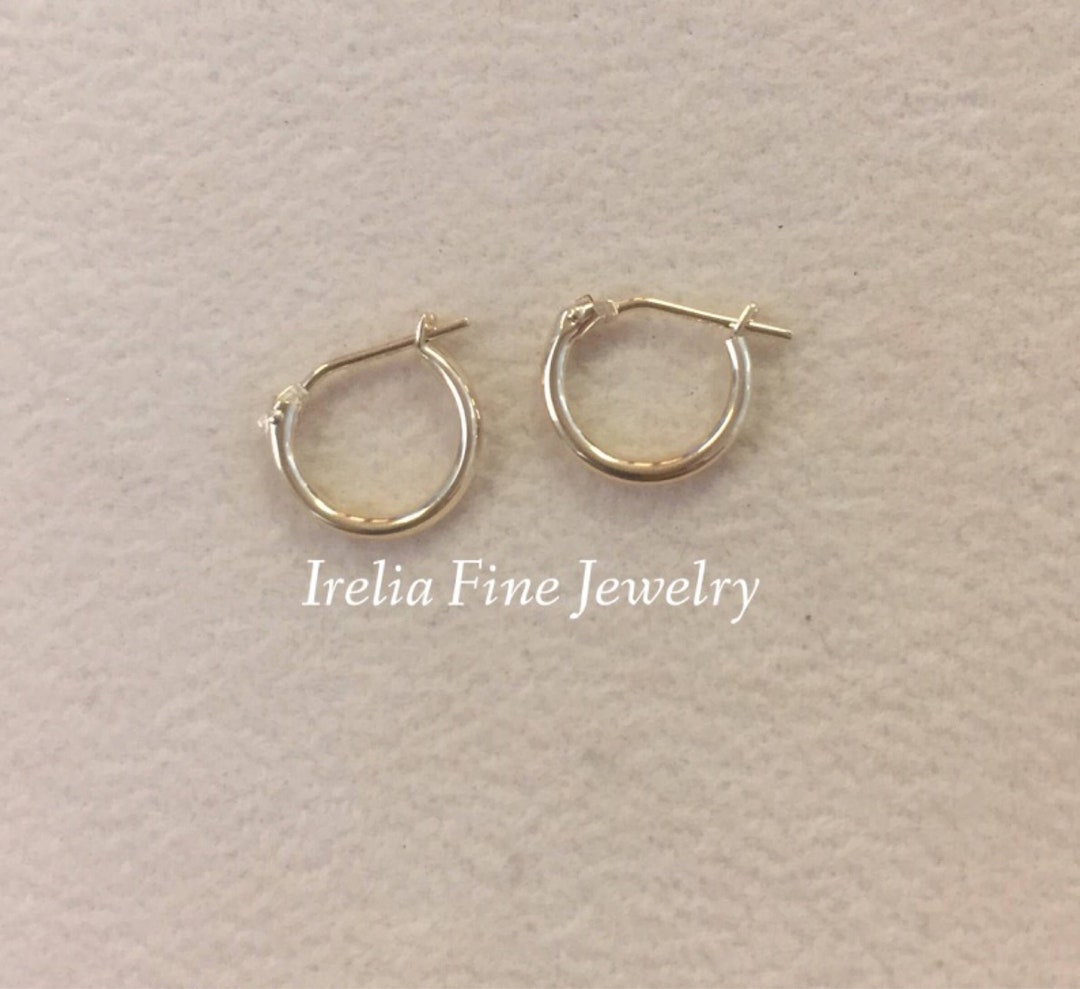 Tiny 14k Yellow Gold Baby Childs Kids Hoops Tiny Hoops Baby Hoops ...