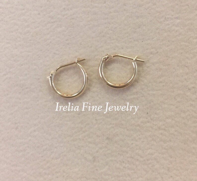 Tiny 14k Yellow Gold Baby Childs Kids Hoops Tiny Hoops - Etsy
