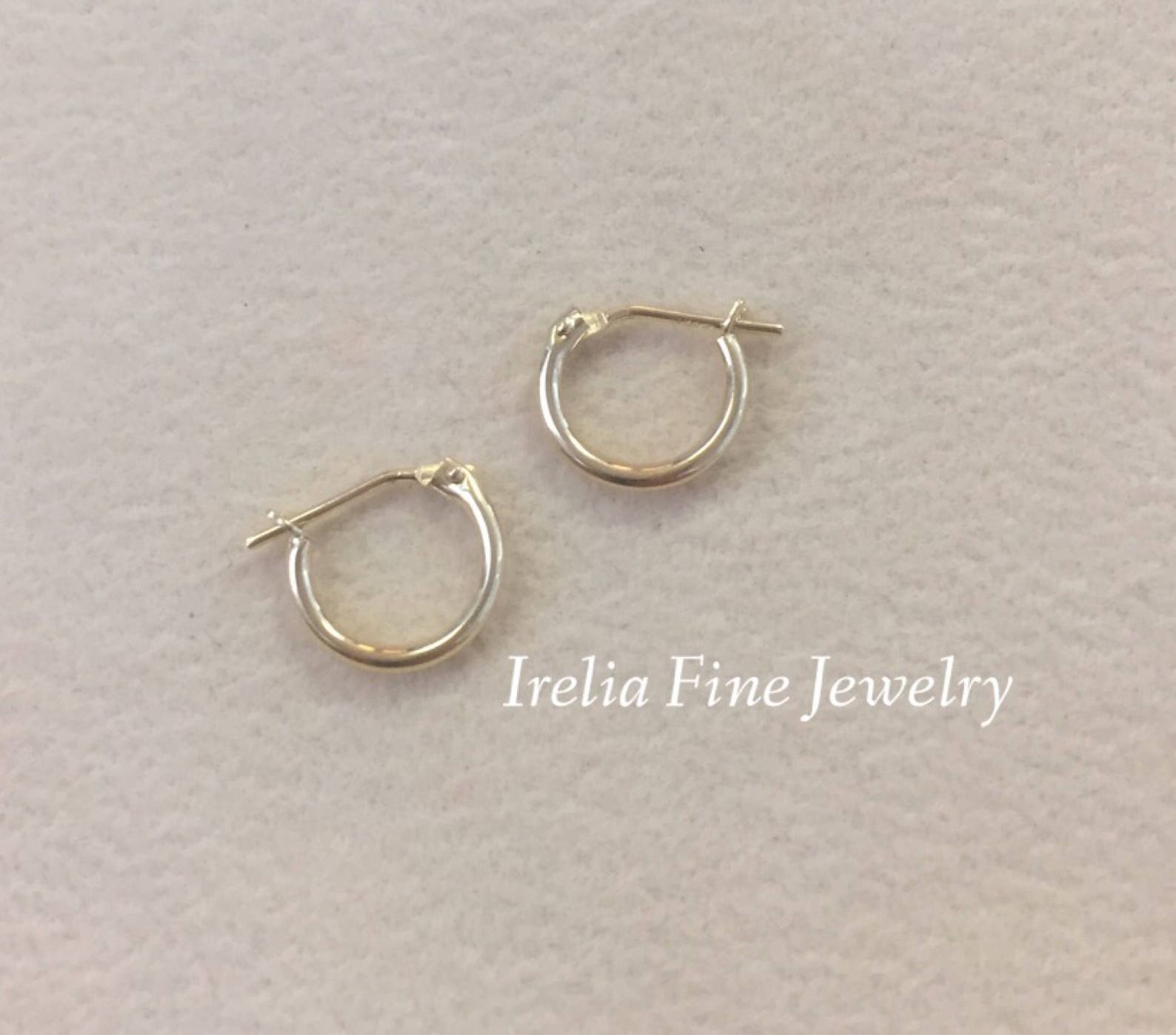 Tiny 14k Yellow Gold Baby Childs Kids Hoops Tiny Hoops - Etsy