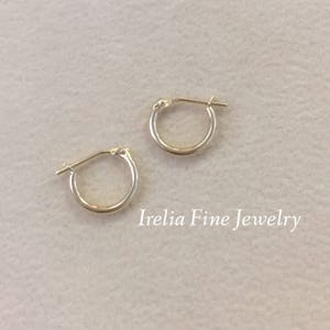 Tiny 14k Yellow Gold Baby Childs Kids Hoops Tiny Hoops Baby Hoops ...