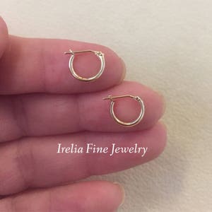 Tiny 14k Yellow Gold Baby Childs Kids Hoops Tiny Hoops Baby Hoops ...