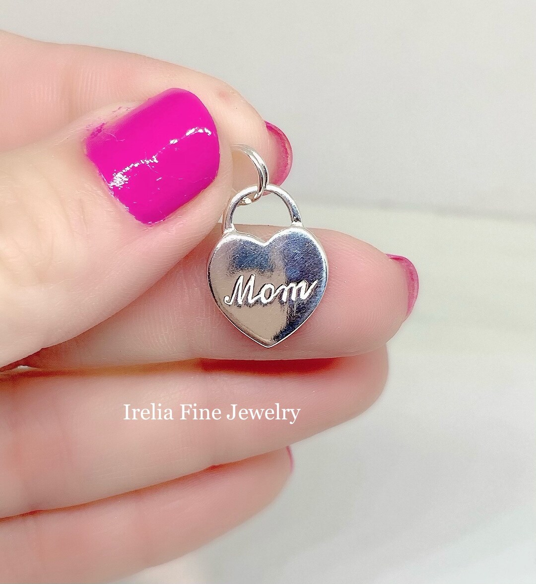 Sterling Silver Mom Heart Charm , With Split Jumping Mom Gifts for Mom ...