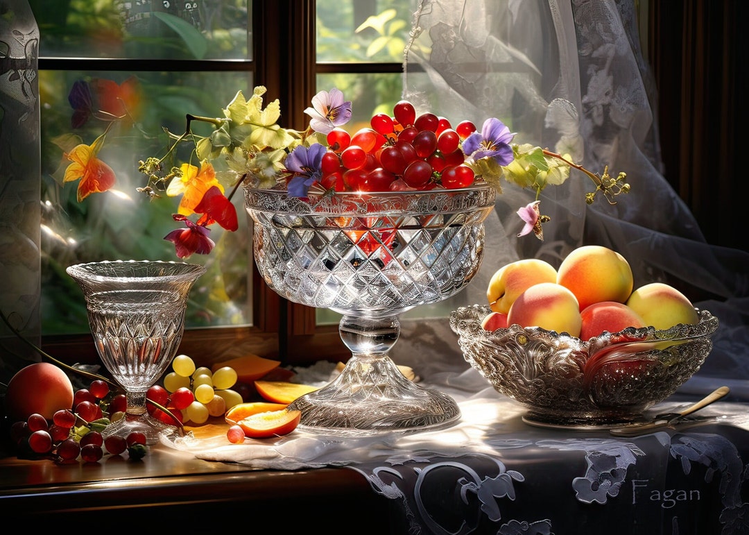 Digital Wall Art Download and Printable, Still Life With Crystal ...