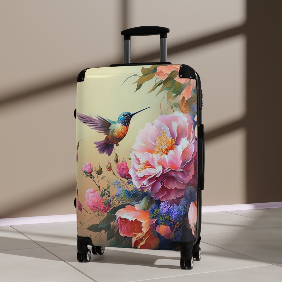 Hummingbird, Floral, Suitcase, Design, Bird, Flowers, Carry On, Travel ...