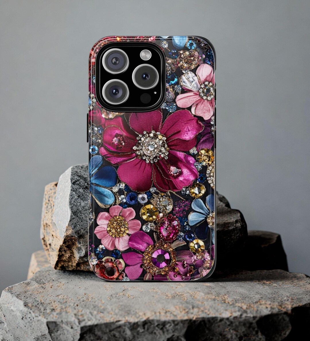 Bling Glam Tough Case, Faux Bejeweled Phone Cover, Sparkly Iphone ...
