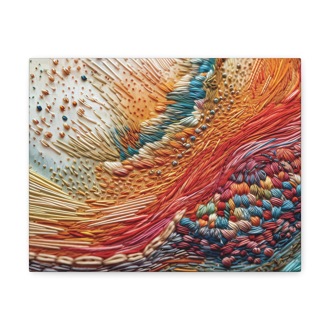 Gallery Wrapped Canvas With Embroidered Style Digital Image Stitching ...