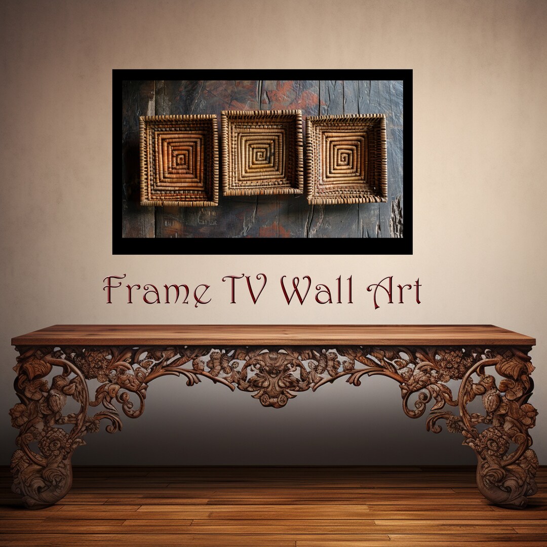 Frame TV Wall Art Rattan Trio Digital Download Image Printable Baskets ...
