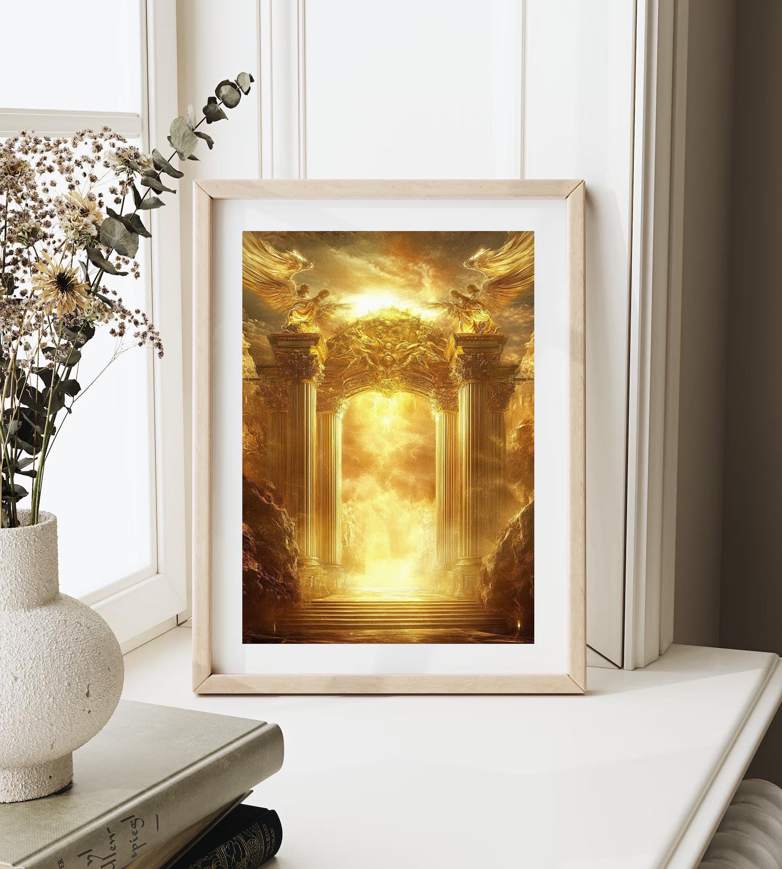 Digital Image, Christian Art Design, Winged Angel, Heavengate, Gift ...