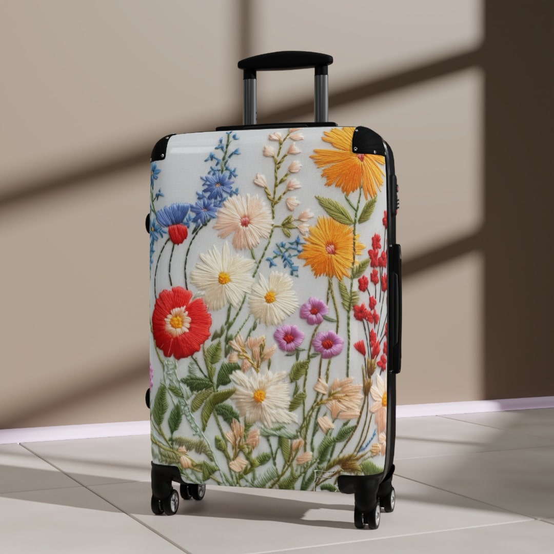 Embroidered, Floral, Digital, Graphic Design, Suitcase, Flowery ...