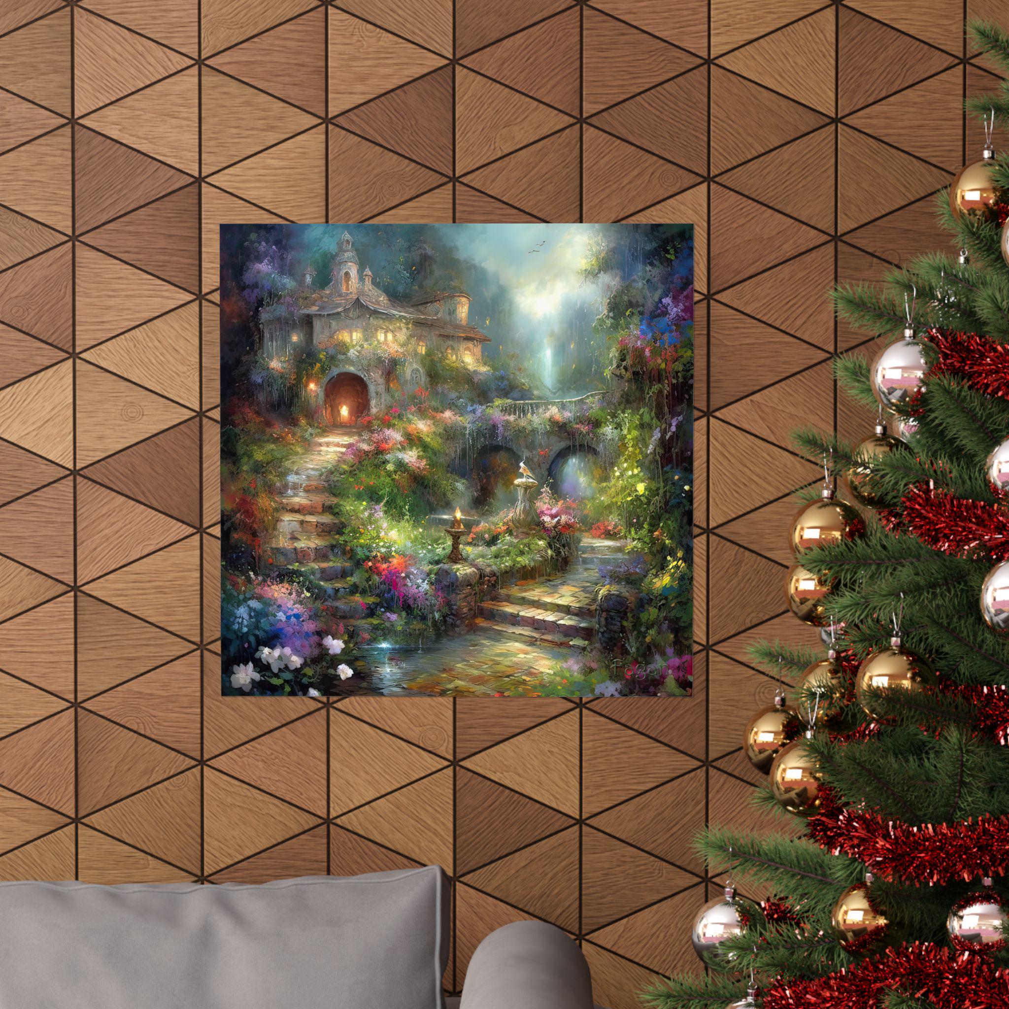 Fantasy Garden Evening Scene Art Print: Whimsical Home Decor - Etsy