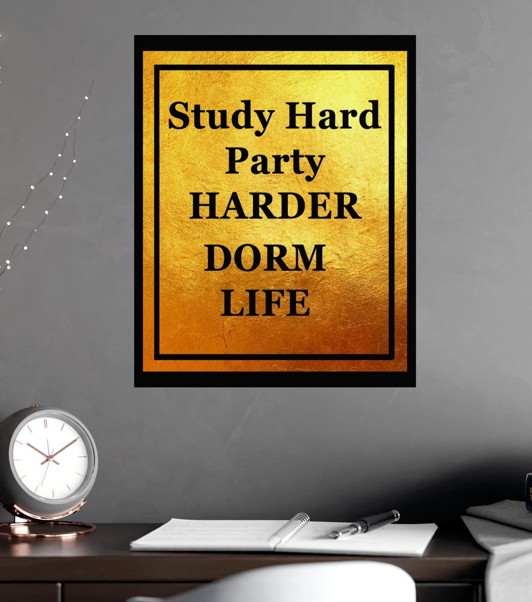 Poster Dorm Life Party Hard, Vertical Matte Poster, College Dorm Art ...