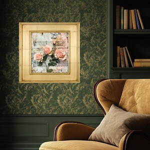 Pink Rose Collage, Digital Image, Wall Art With Floral, Statement Piece ...