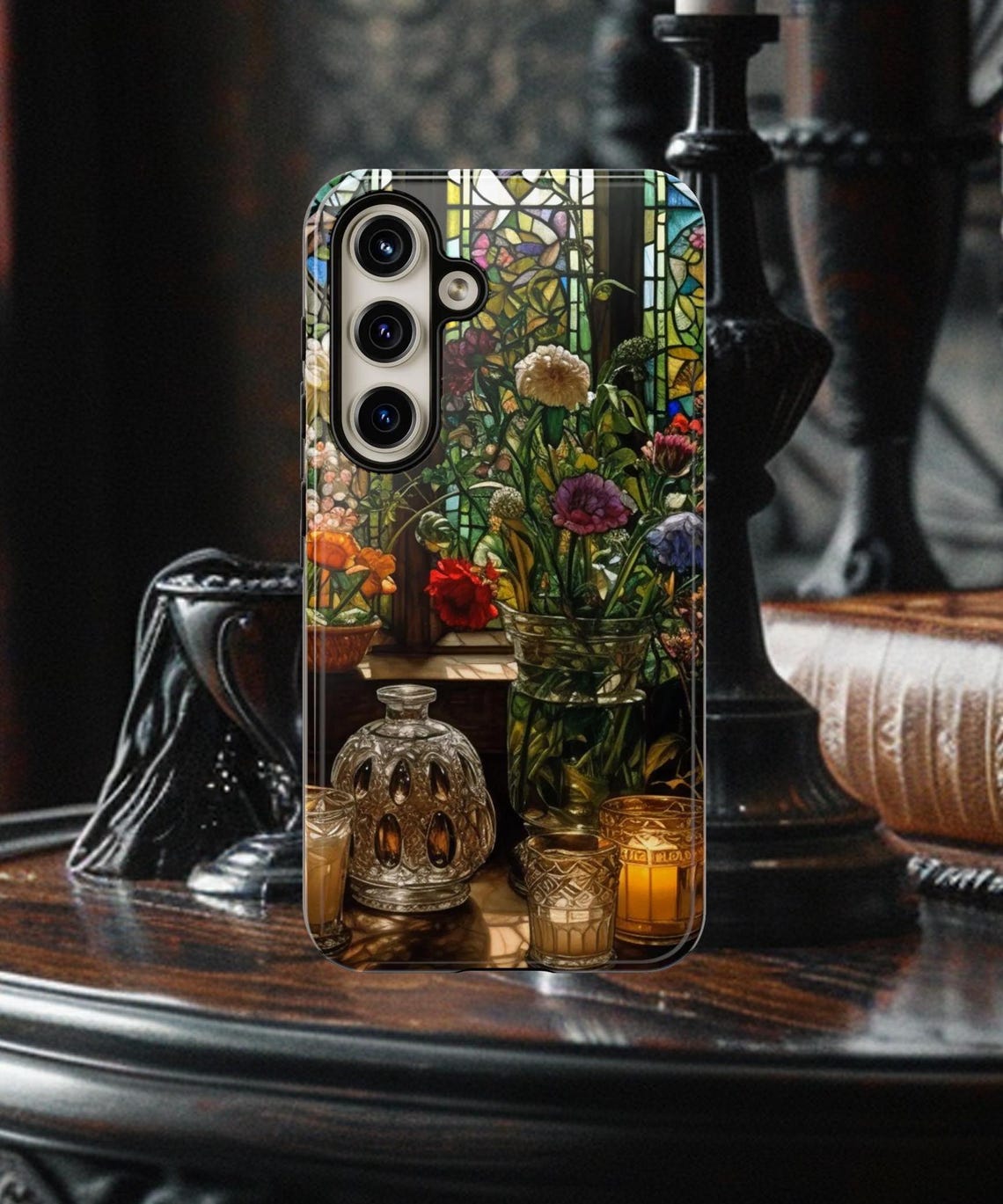 Cottagecore Floral Phone Case: Stained Glass Design, Protective Cover ...
