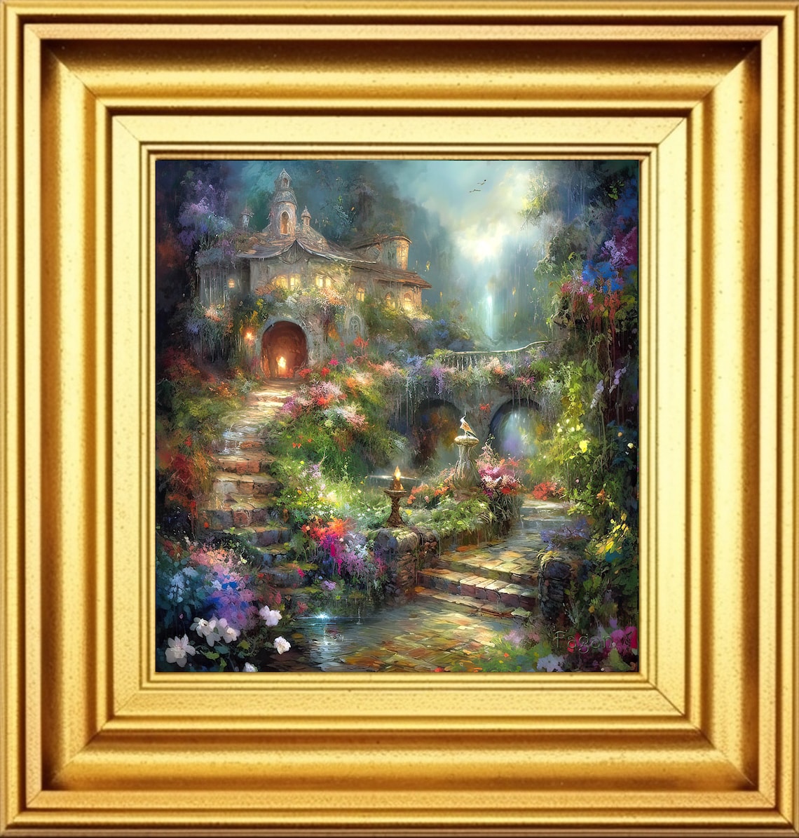 Fantasy Garden Print: Whimsical Mythical Landscape (digital Download ...
