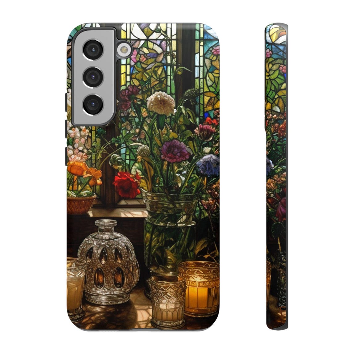 Cottagecore Floral Phone Case: Stained Glass Design, Protective Cover ...