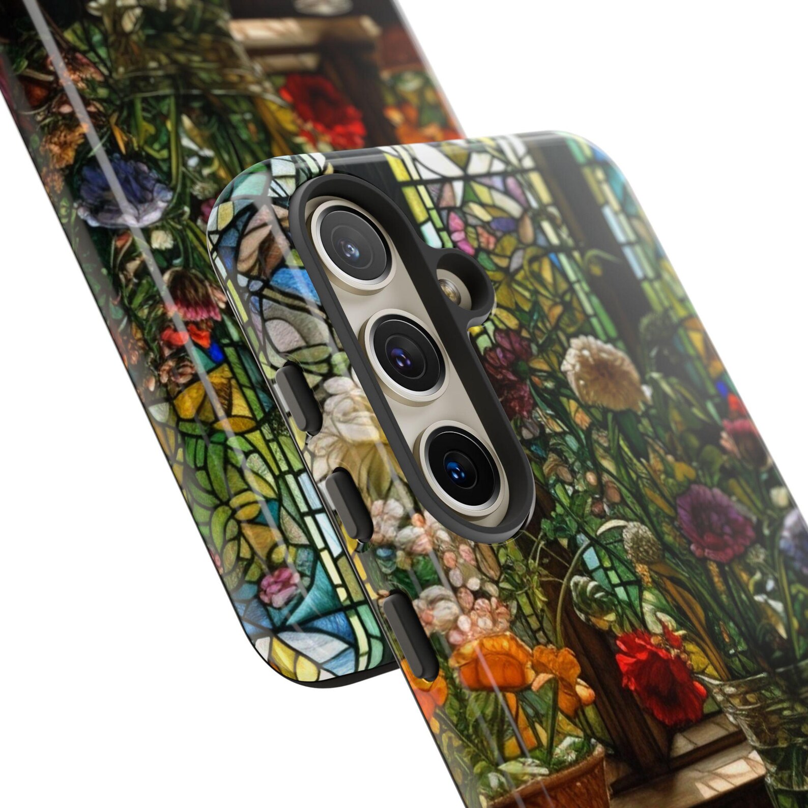 Cottagecore Floral Phone Case: Stained Glass Design, Protective Cover ...