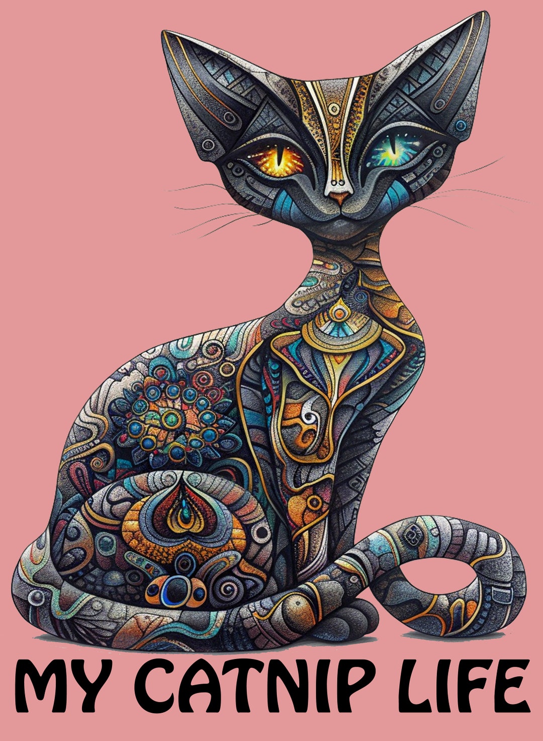 Wall Art Catnip Life Cat Poster Digital Design Download Printable ...