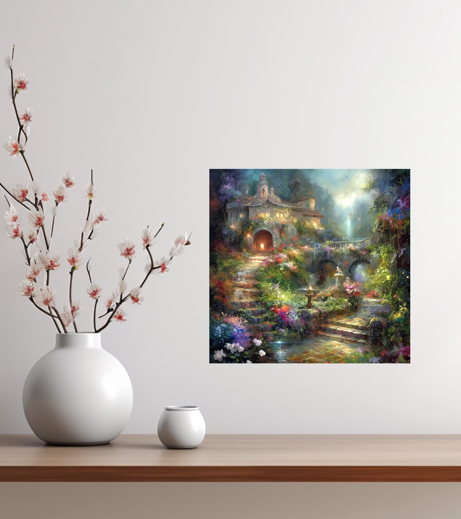 Fantasy Garden Print: Whimsical Mythical Landscape (digital Download ...