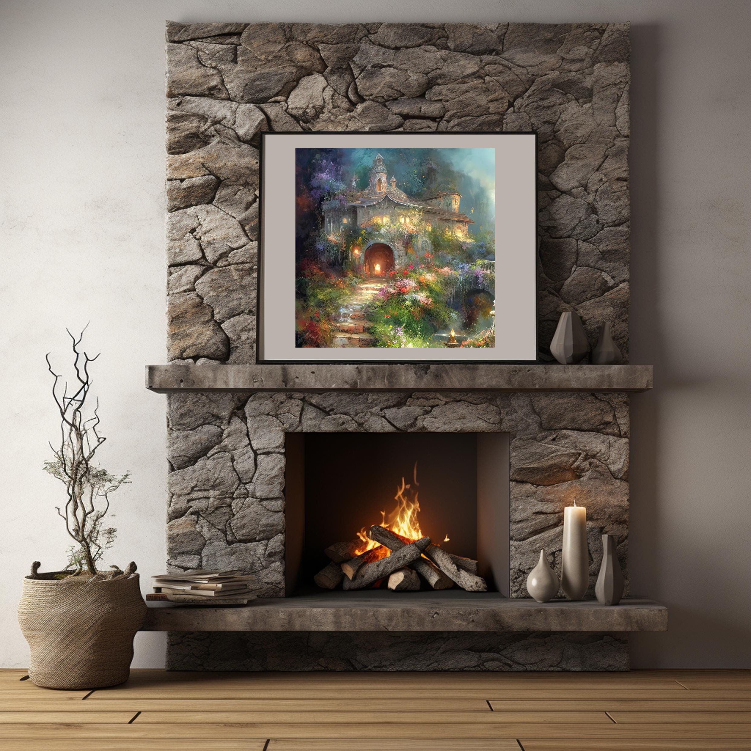 Fantasy Garden Print: Whimsical Mythical Landscape (digital Download ...