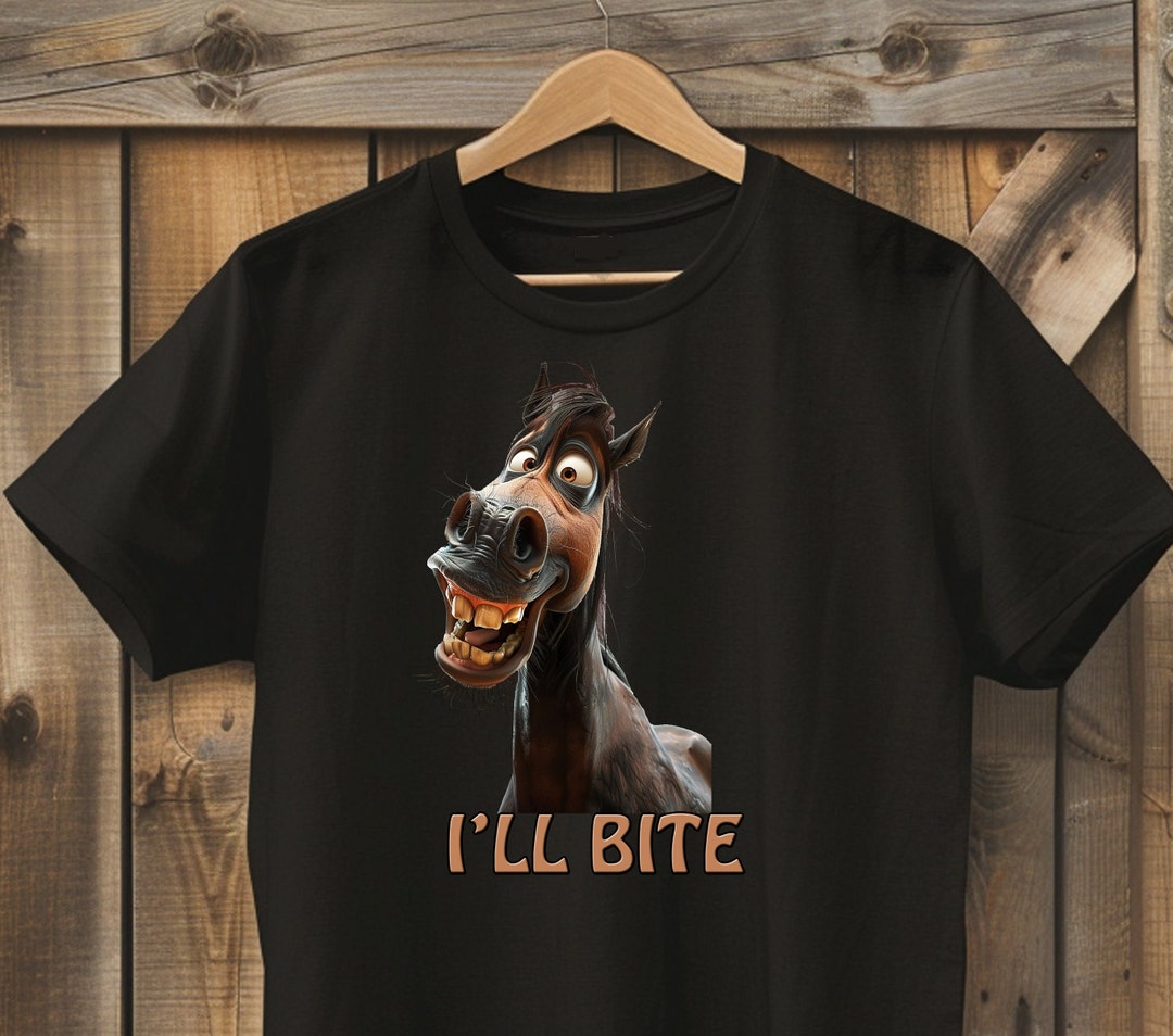Horse Humor, I'll Bite, Beefy-t®, Short-sleeve T-shirt, Character Horse ...