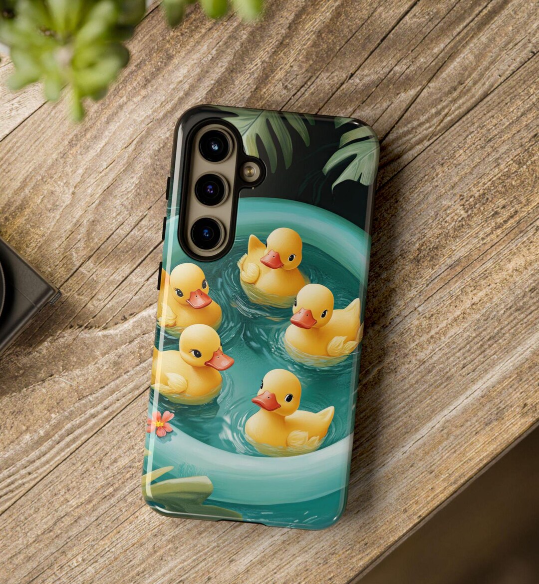 Whimsical Rubber Duckies Phone Case: Fun Animal Print - Etsy