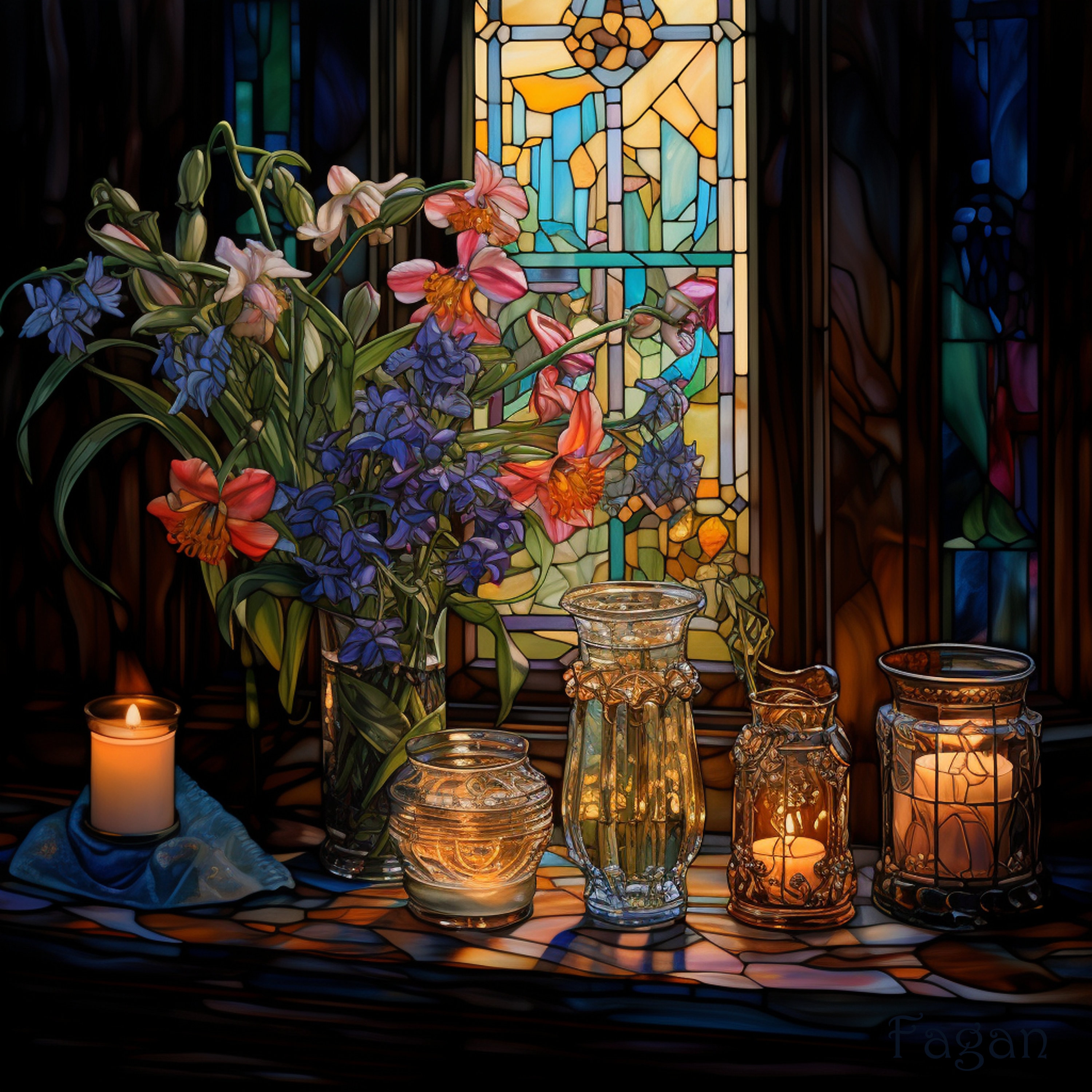 Digital Download Image, Stained Glass, Download Print, Stained Glass ...