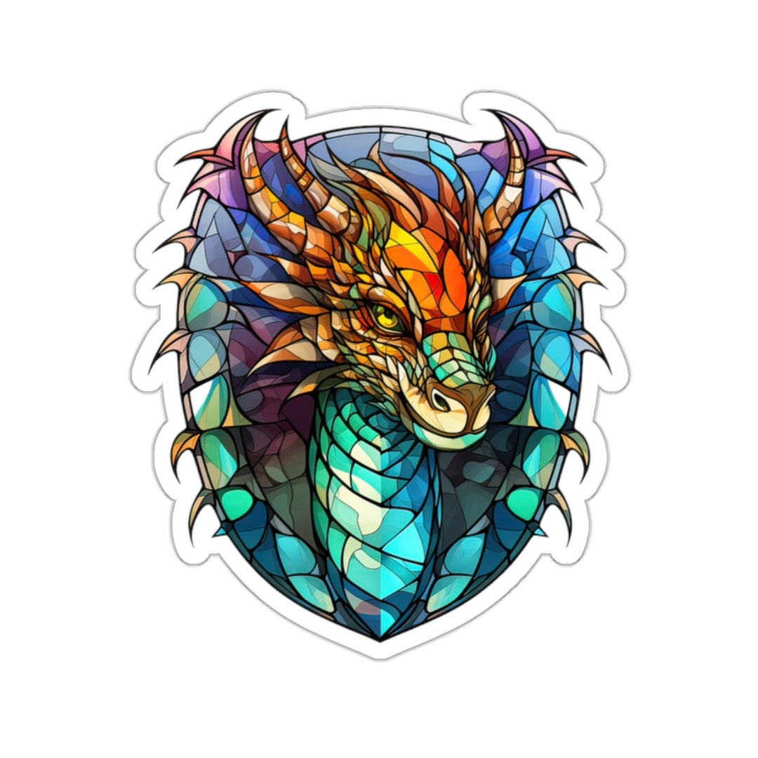 Dragon Shield, Kiss-cut Stickers, Fantasy Sticker, Dragon Lovers ...