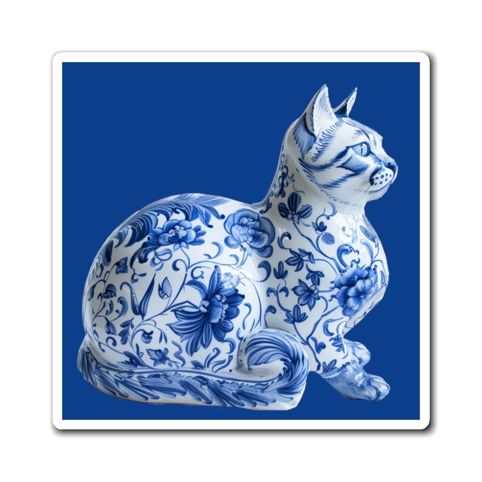 Delft Blue Cat, Magnets, Ceramic Kitty, Dutch Cat, Cat Lovers, Gift ...