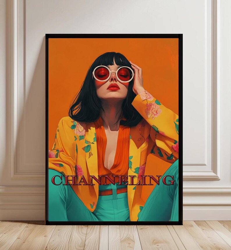 Boho Aesthetic Poster, Chic Art Print, Vintage Wall Decor, Fashion ...