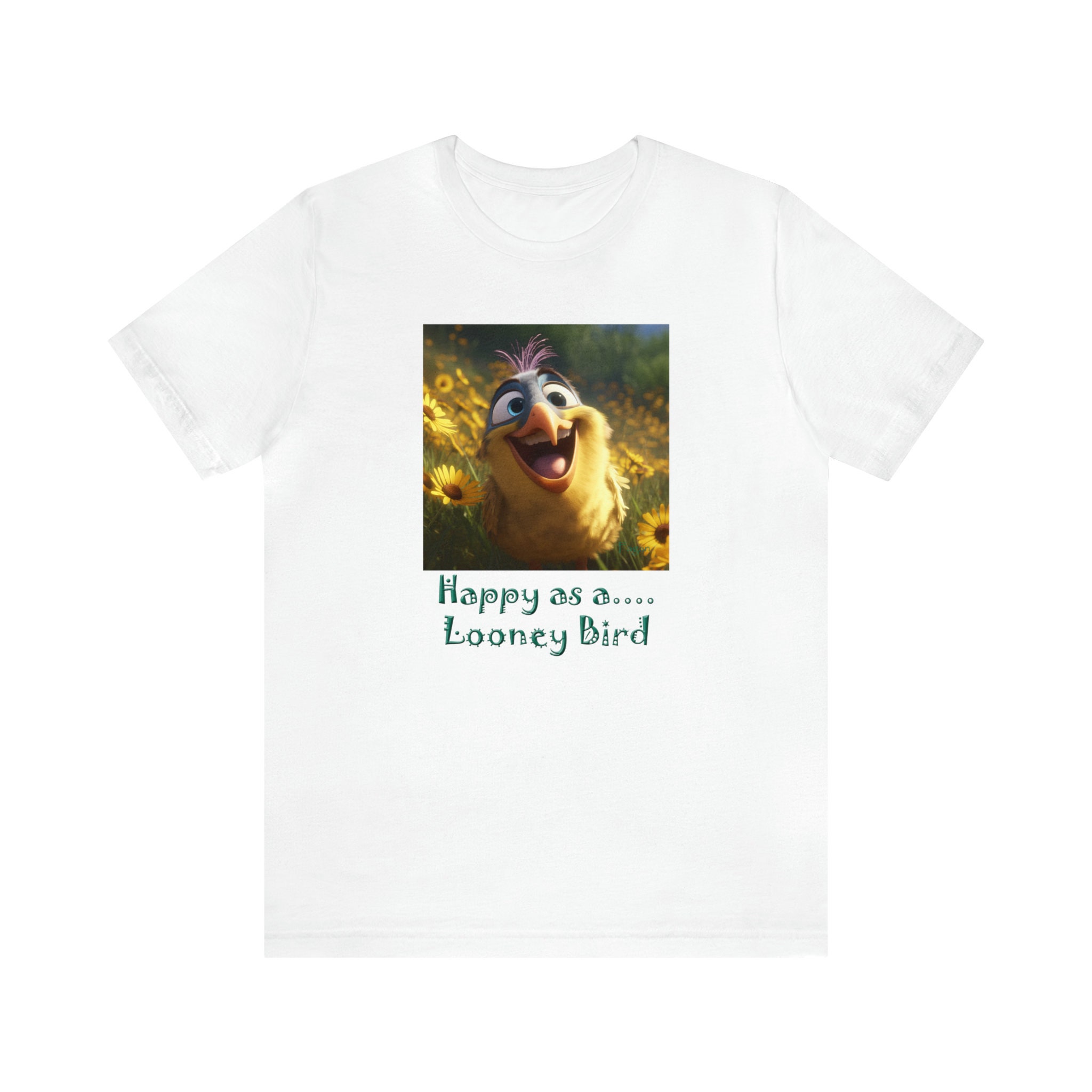 Happy as a Looney Bird Cartoon Style Bird Be Happy Tshirt - Etsy