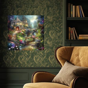 Fantasy Garden Print: Whimsical Mythical Landscape (digital Download ...
