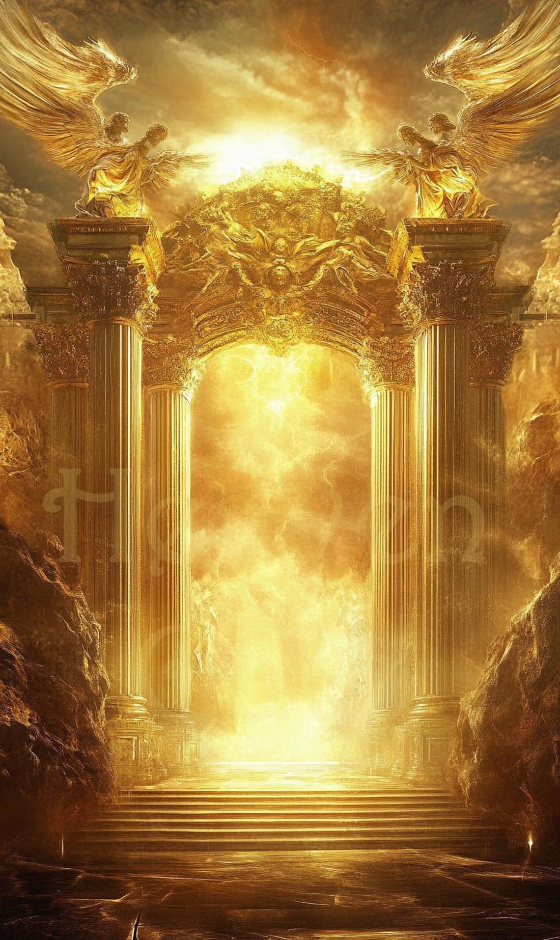 Digital Image, Christian Art Design, Winged Angel, Heavengate, Gift ...