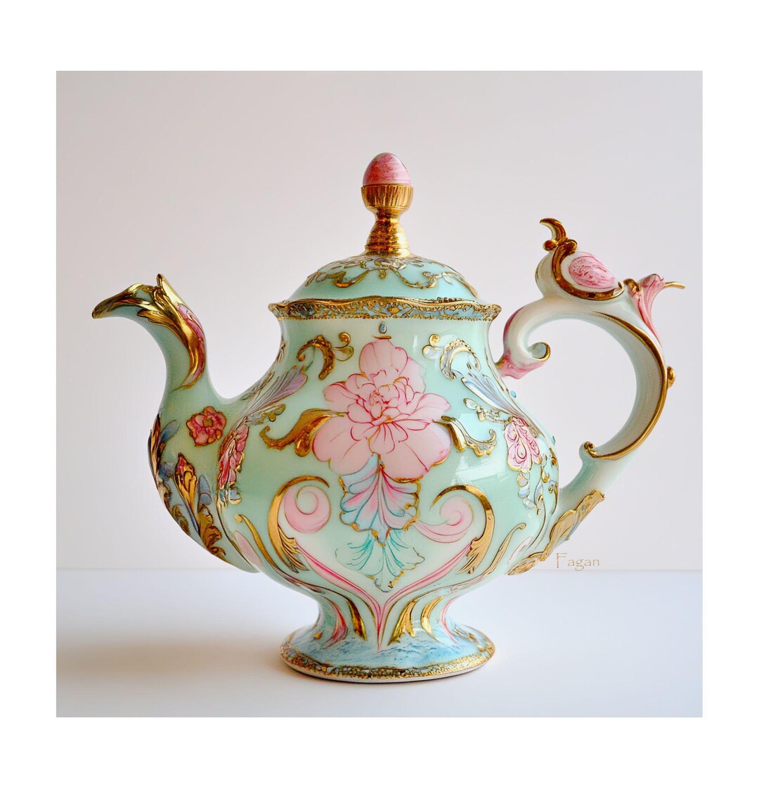 Teapot Wall Art Poster Print, Kitchen Kitsch Vertical Matte Poster ...